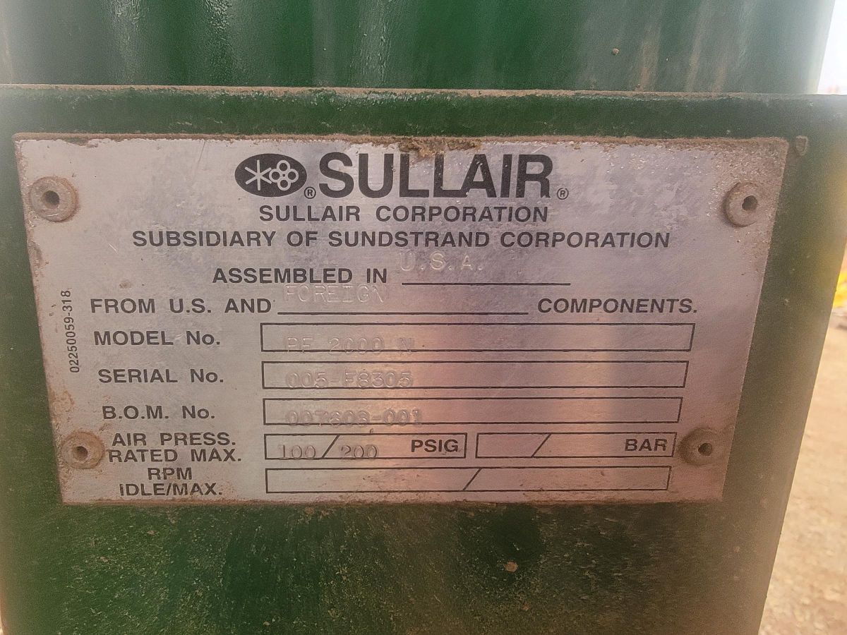 Used Sullair DC 1800/200 Air Compressor for sale in Edmonton, Alberta ...